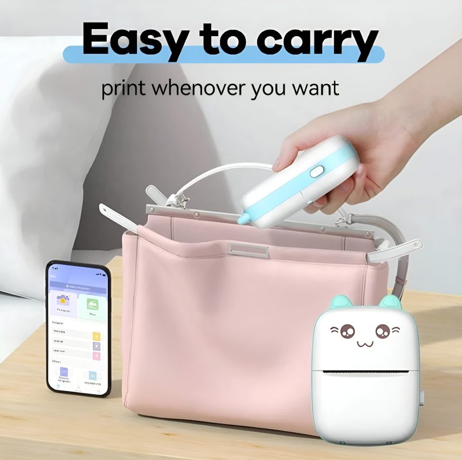 Portable Instant Mini Printer - Inkless Bluetooth Printer With Thermal ...