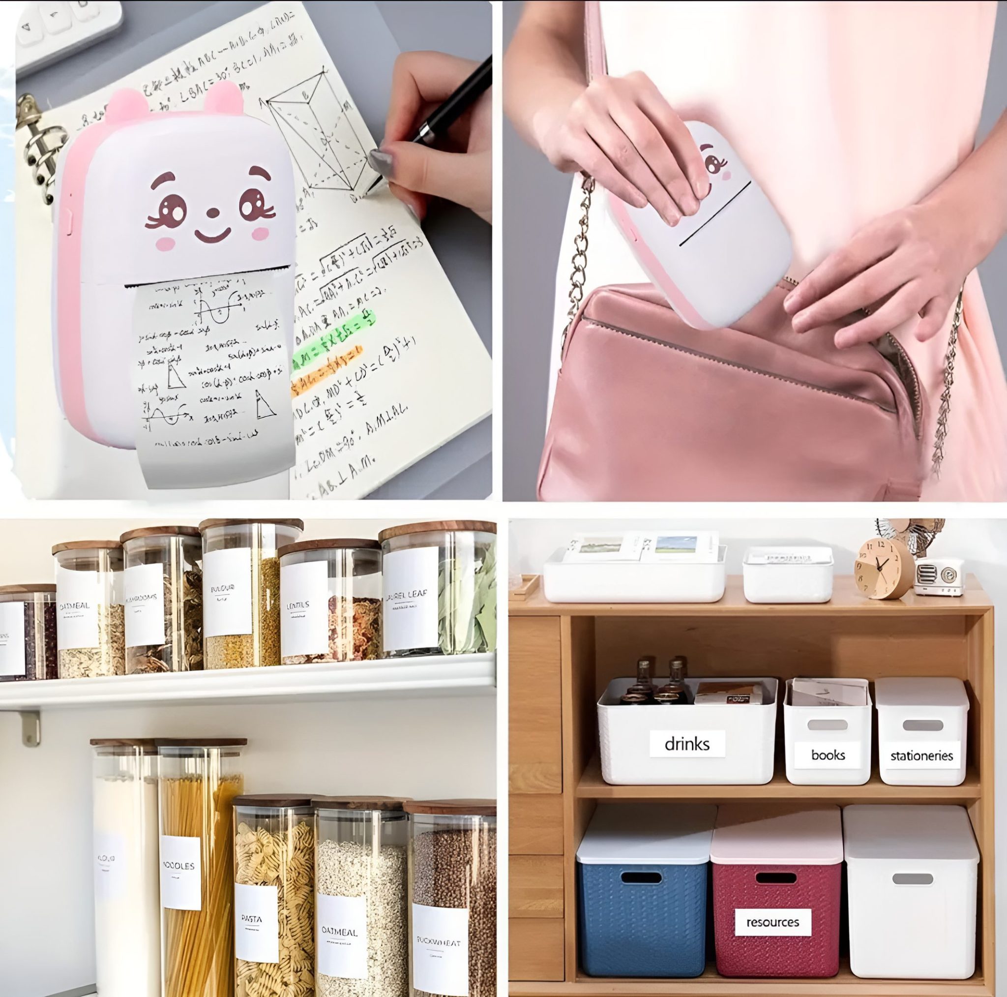 Portable Instant Mini Printer - Inkless Bluetooth Printer With Thermal ...